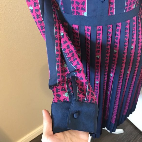 Modcloth | Dresses | Modcloth Bumble Bee Pleated Stripped Blue Dress ...